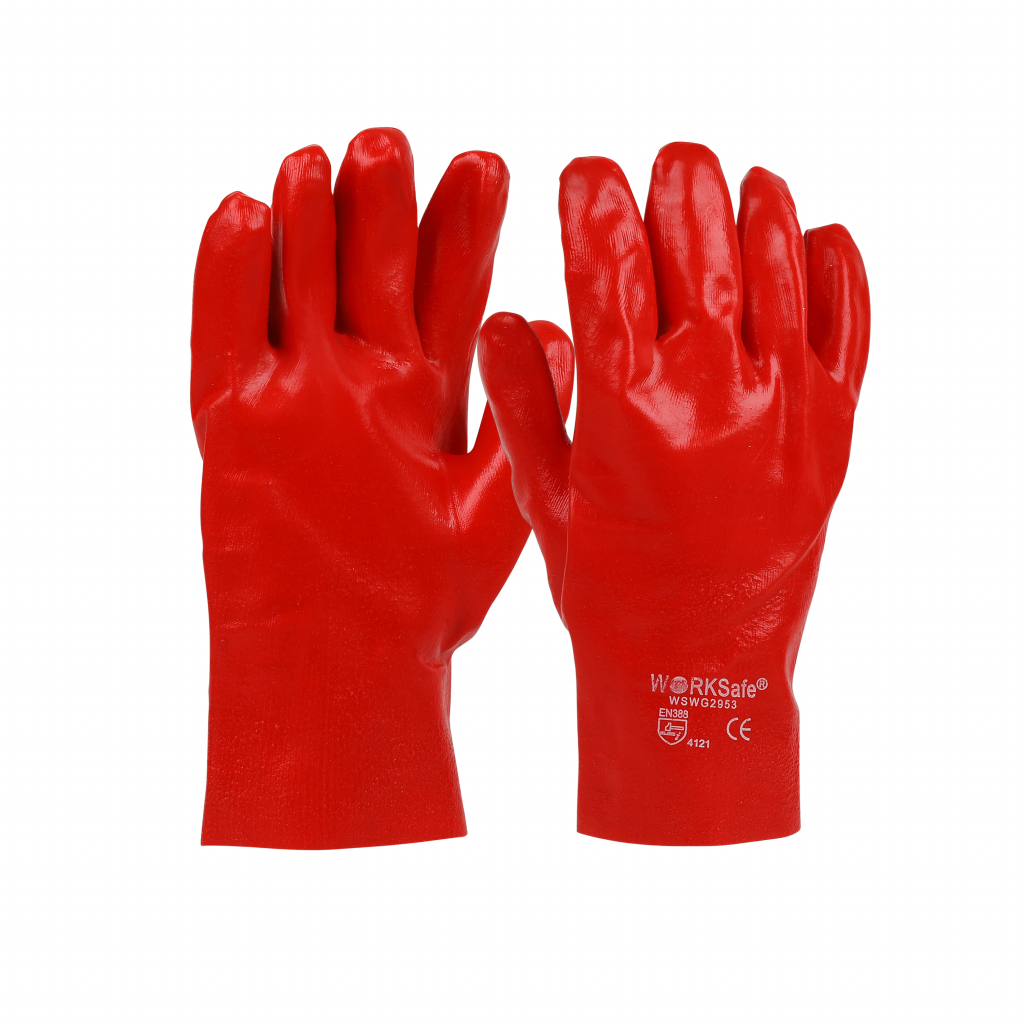 WORKSAFE PVC GAUNLET CHEMICAL RESISTANT GLOVES 27CM LENGTH - WORKSafe